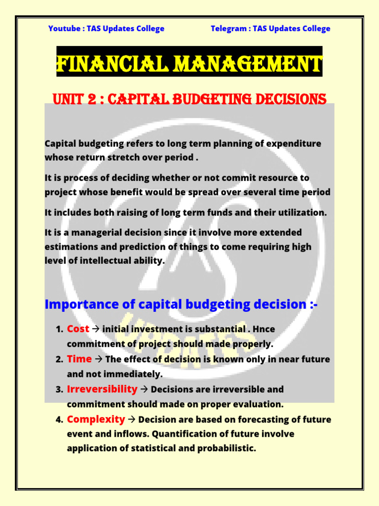 Notes Financial Management | PDF | Net Present Value | Financial Accounting