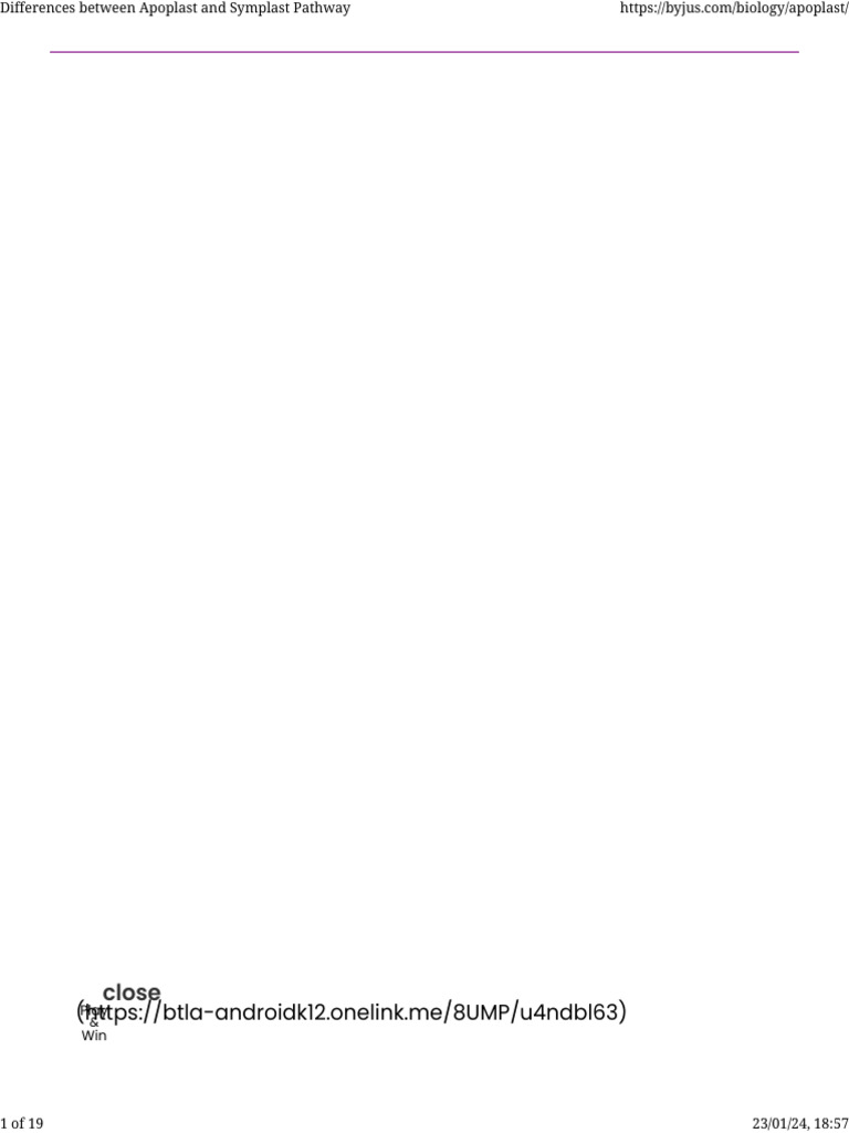 Differences Between Apoplast and Symplast Pathway | PDF | Plant ...