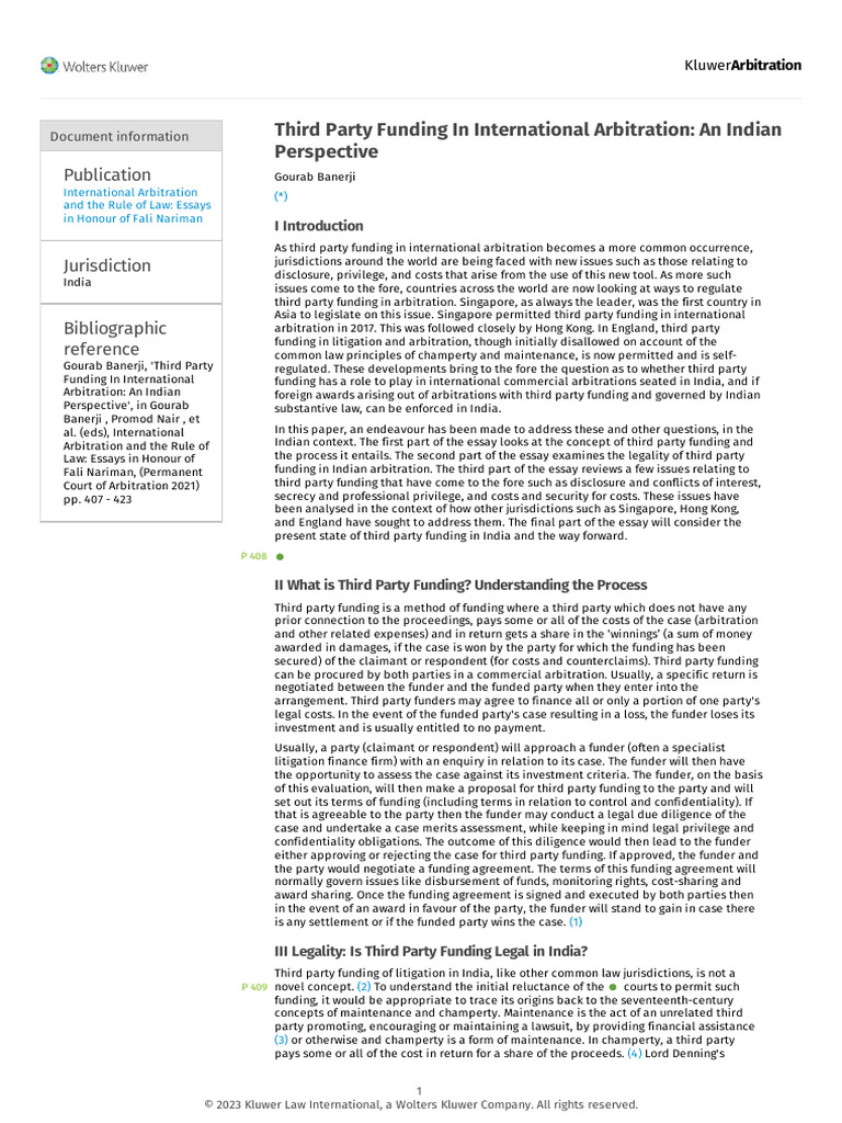 TPF Gorab Bannerji | PDF | Arbitration | Lawsuit