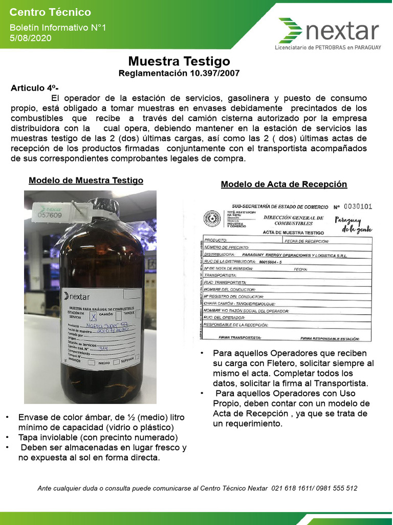 Boletín Informativo - Muestra Testigo | PDF