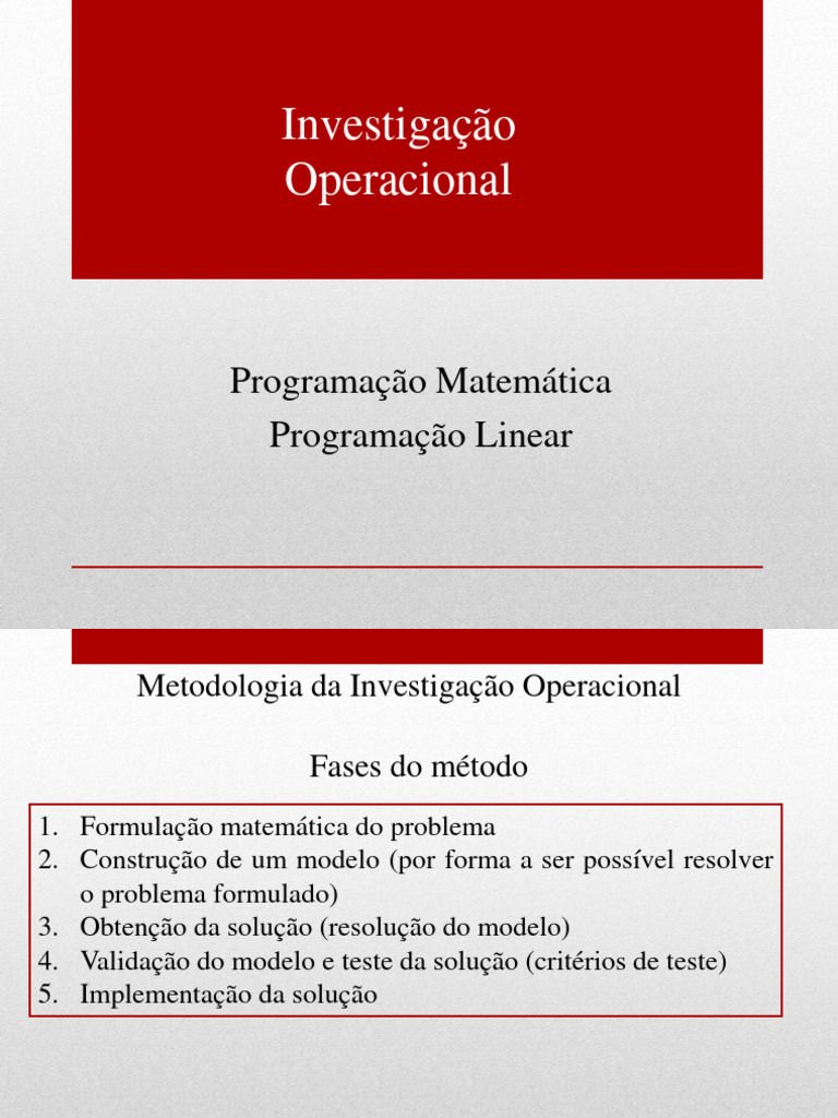 1ºIO Prog - Linear v2 | PDF | Otimização matemática | Programação linear