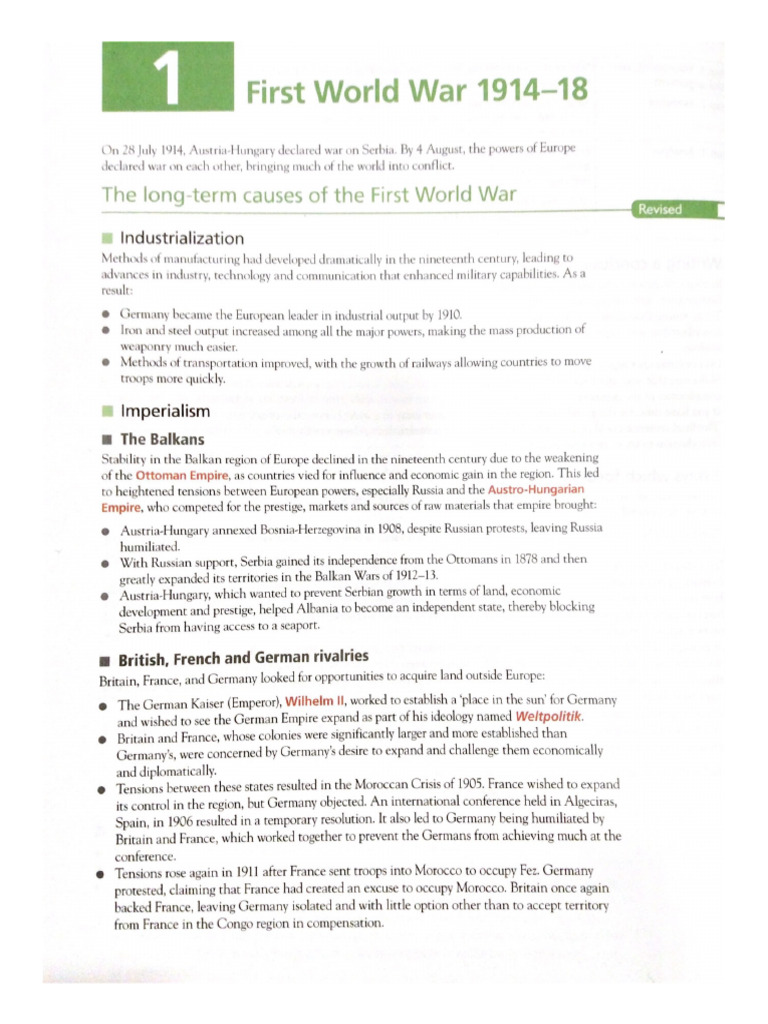 WWI Causes | PDF
