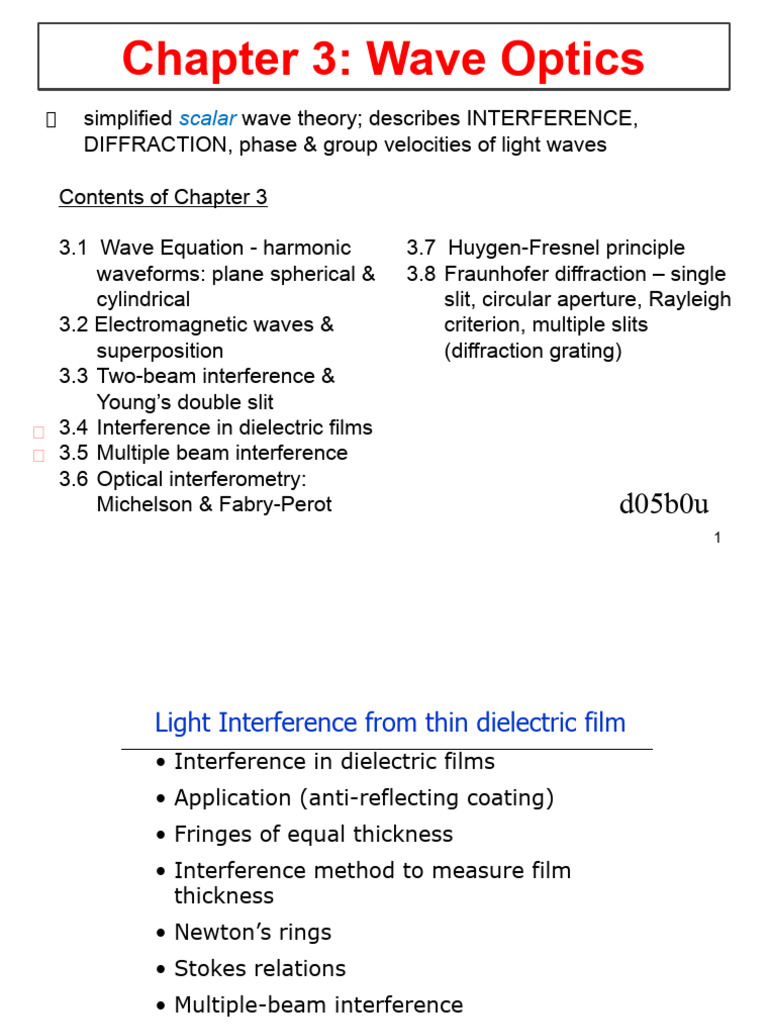 Lecture 13 Interference 2 (Thin Film) | PDF