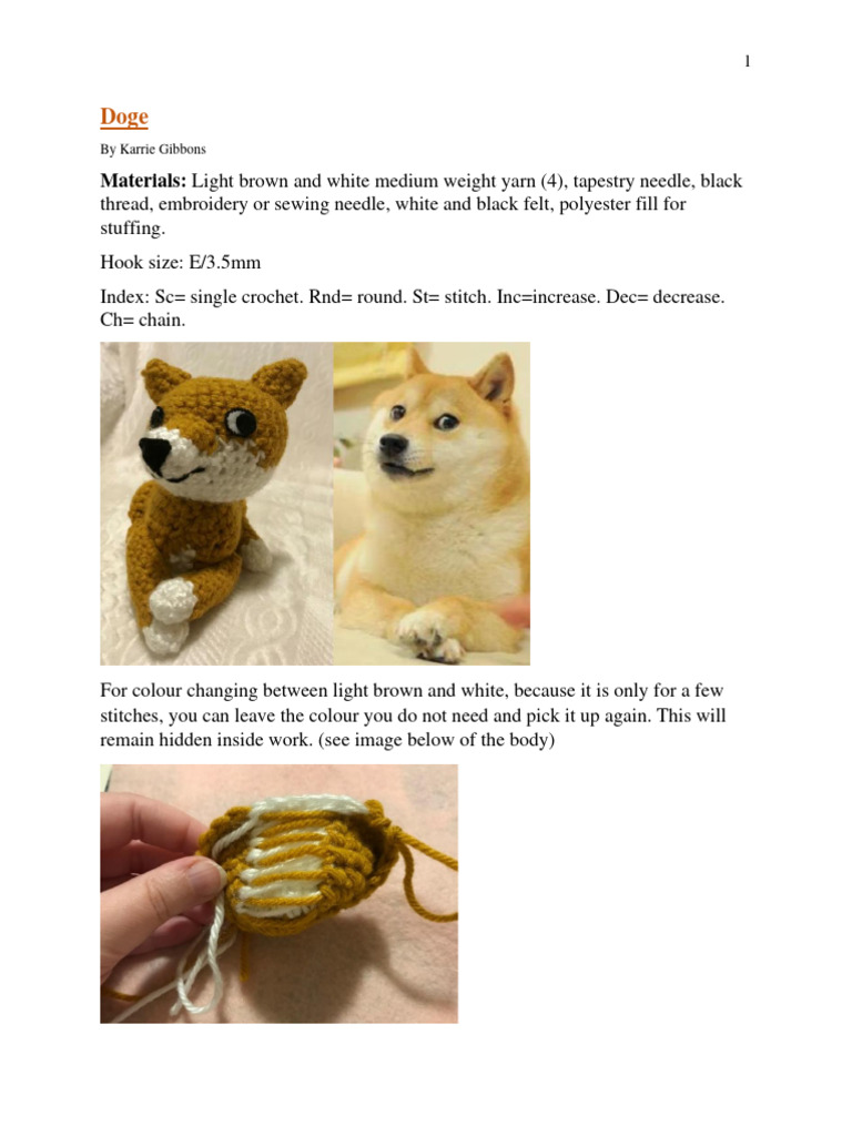 Doge Pattern | Download Free PDF | Crochet | Folk Art