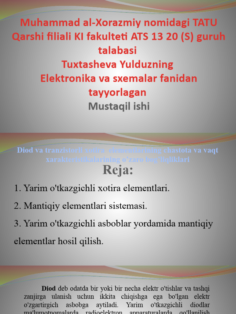 1-Mustaqil Ish | PDF