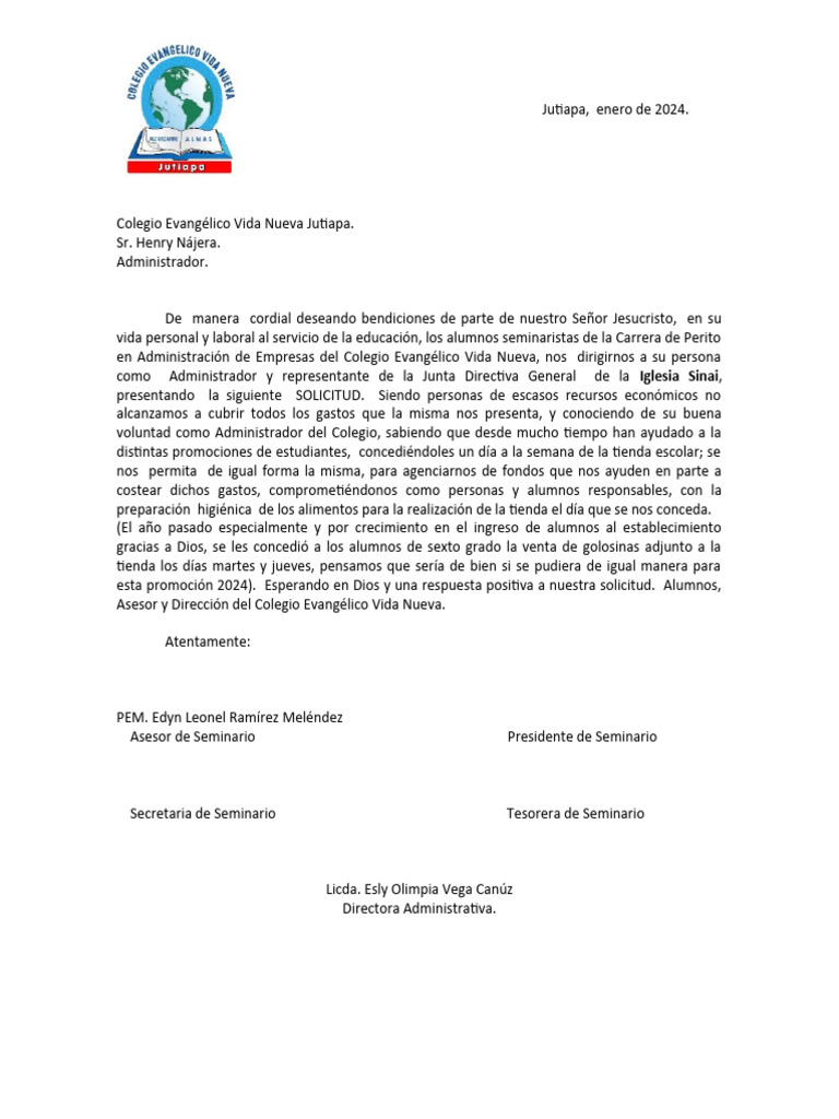 Solicitud de Tienda Escolar 2024 | PDF | Salud y bienestar