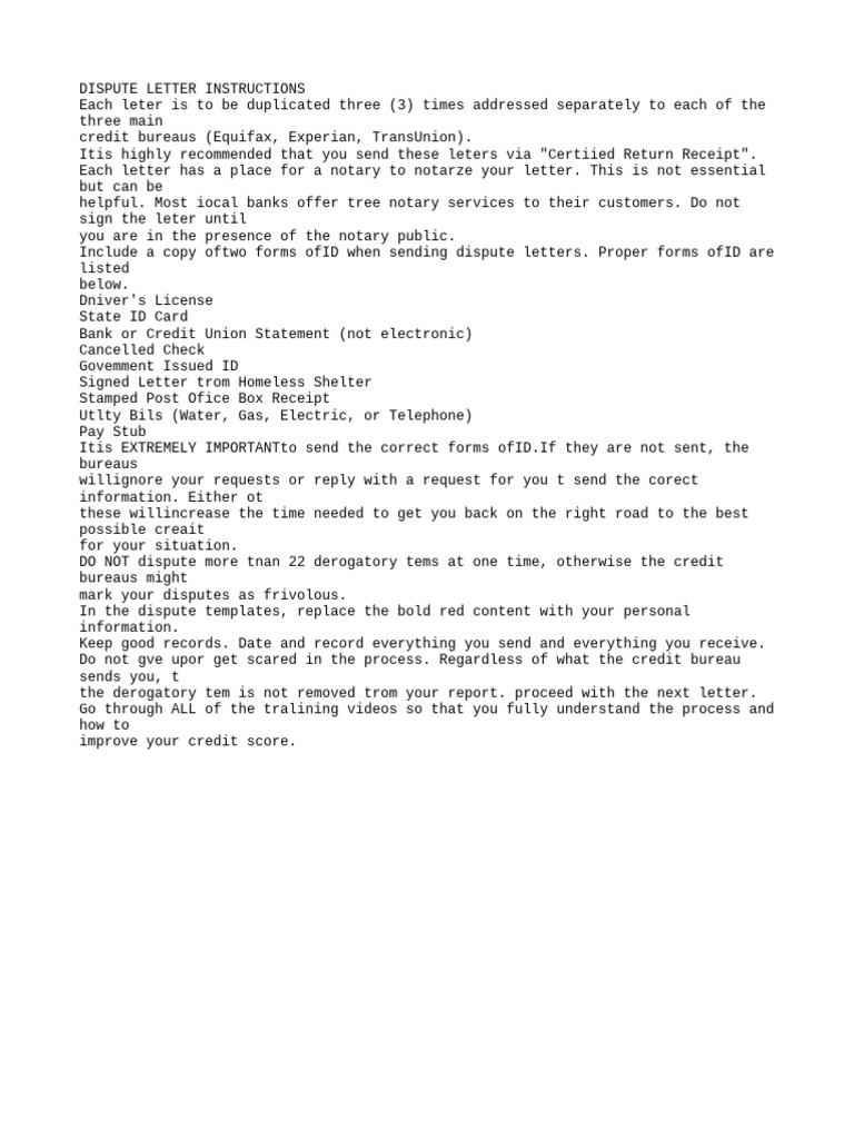 Credit Dispute Letter Guide | PDF