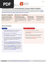 Certification of A Serious Health Condition Form | PDF | Sick Leave ...