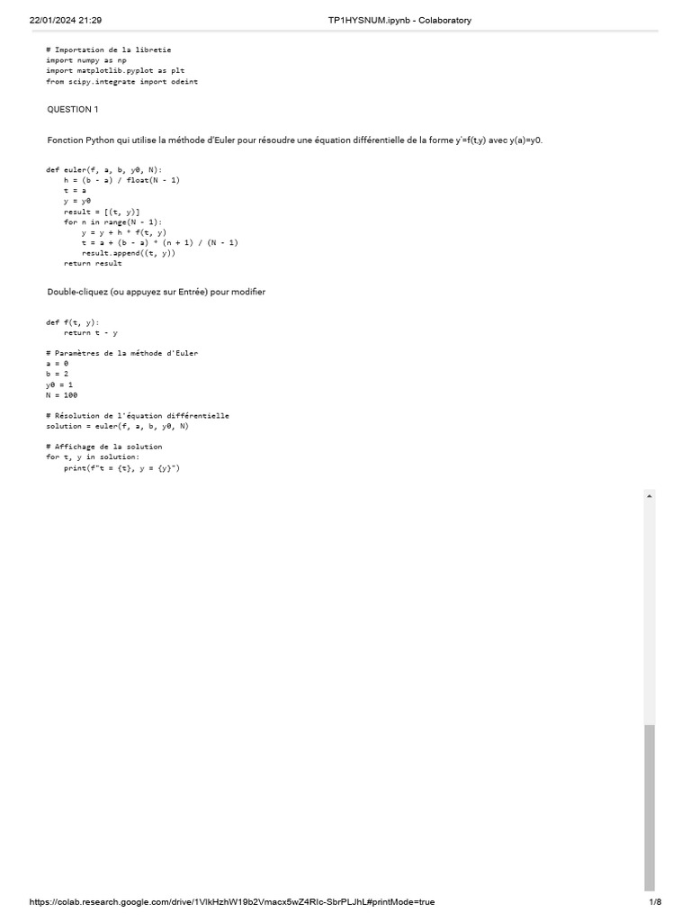 TP1HYSNUM - Ipynb - Colaboratory | PDF | Programmation informatique ...