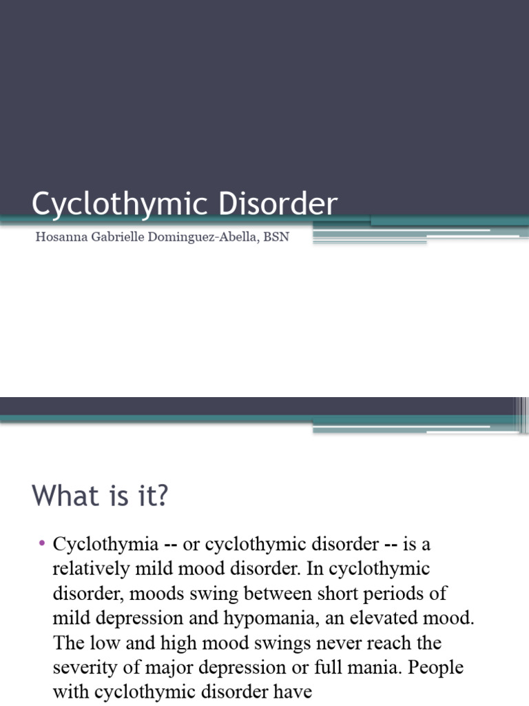 Cyclothymic Disorder | PDF | Psychology | Neuropsychology