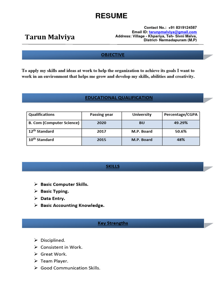 Tarun Resume PDF | PDF