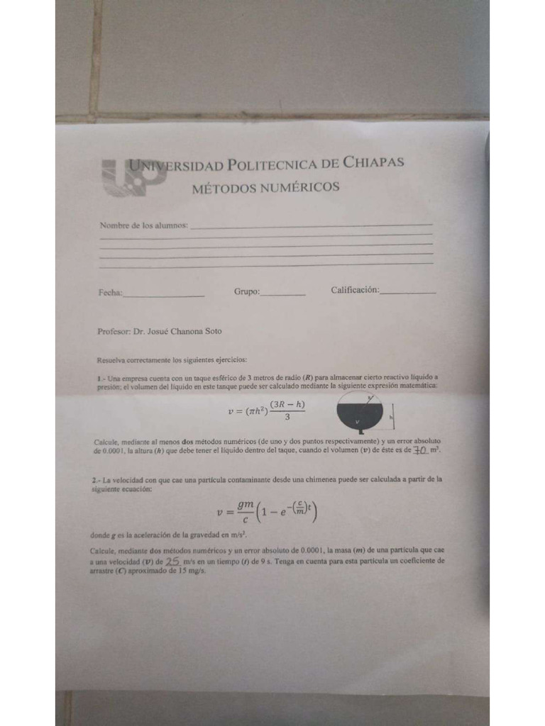 Examen Métodos Numéricos | PDF