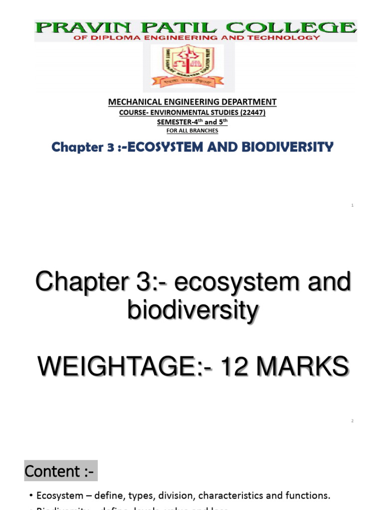 Evs CHP 3 | PDF | Biodiversity | Habitat Destruction