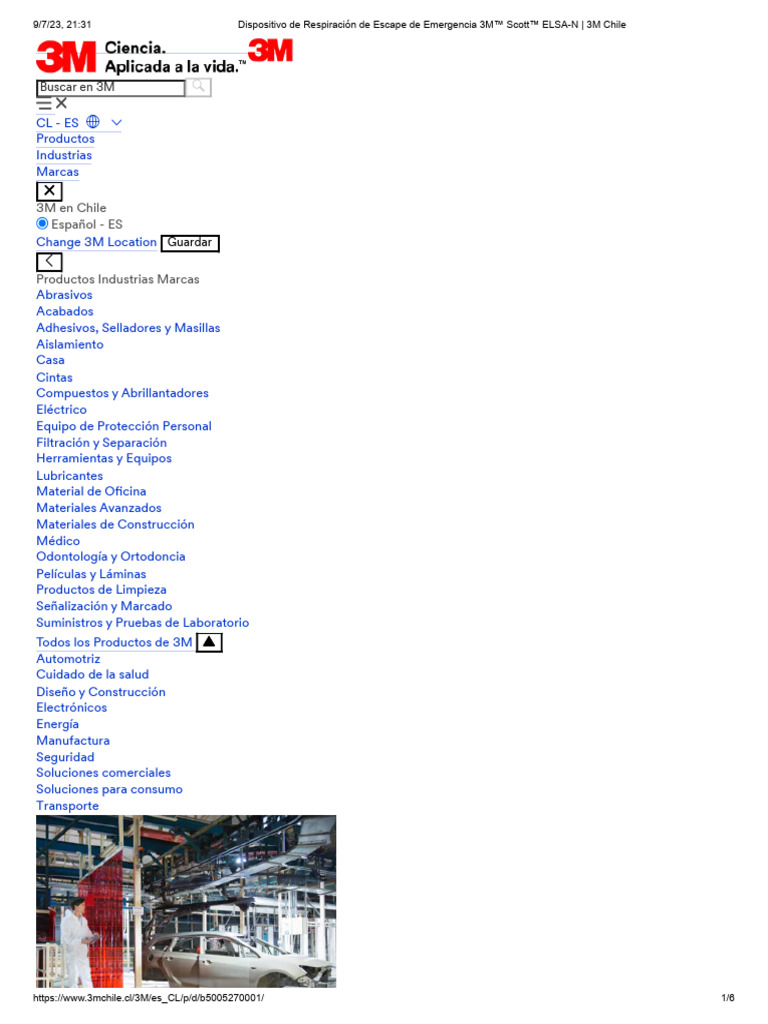 Dispositivo de Respiración de Escape de Emergencia 3M™ Scott™ ELSA-N ...
