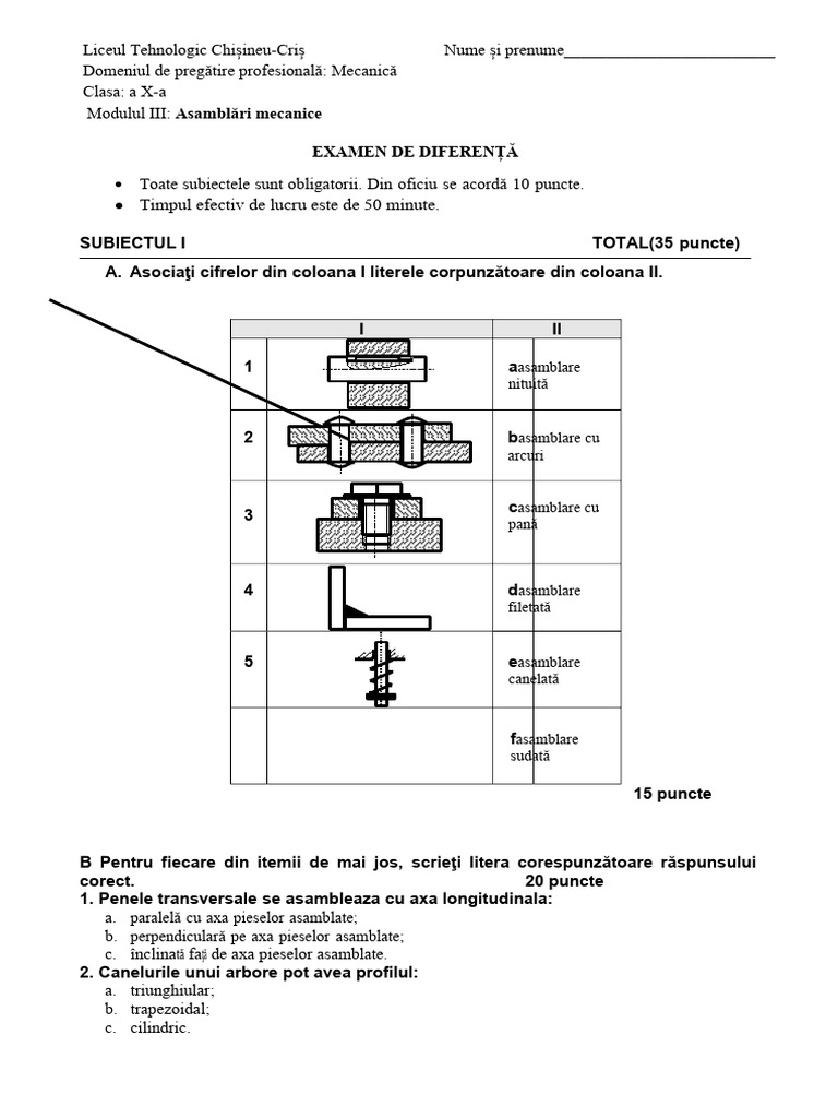Diferente - Asamblari Mecanice | PDF