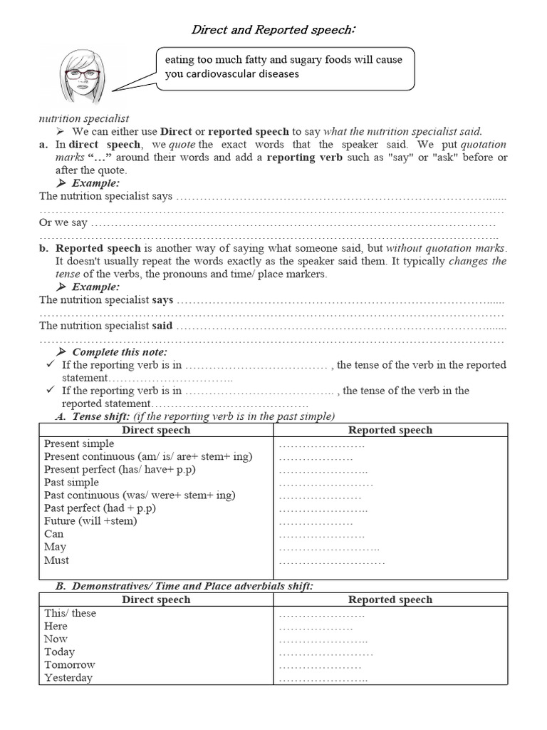 Direct vs. Reported Speech Guide | PDF | Linguistic Typology | Human ...