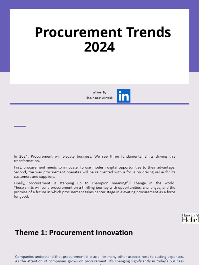 Procurement Trends 2024 | Download Free PDF | Analytics | Procurement