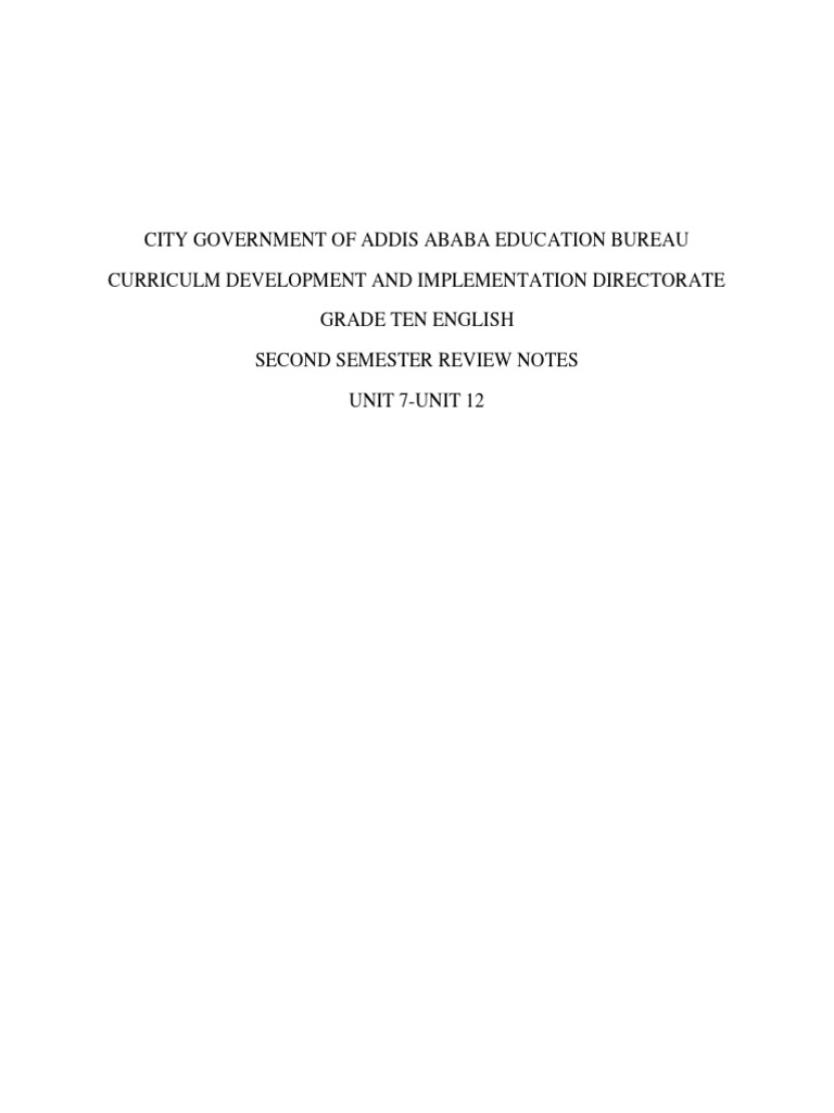 Grade 10 English Review Notes: Units 7-12 | PDF | Preposition And ...