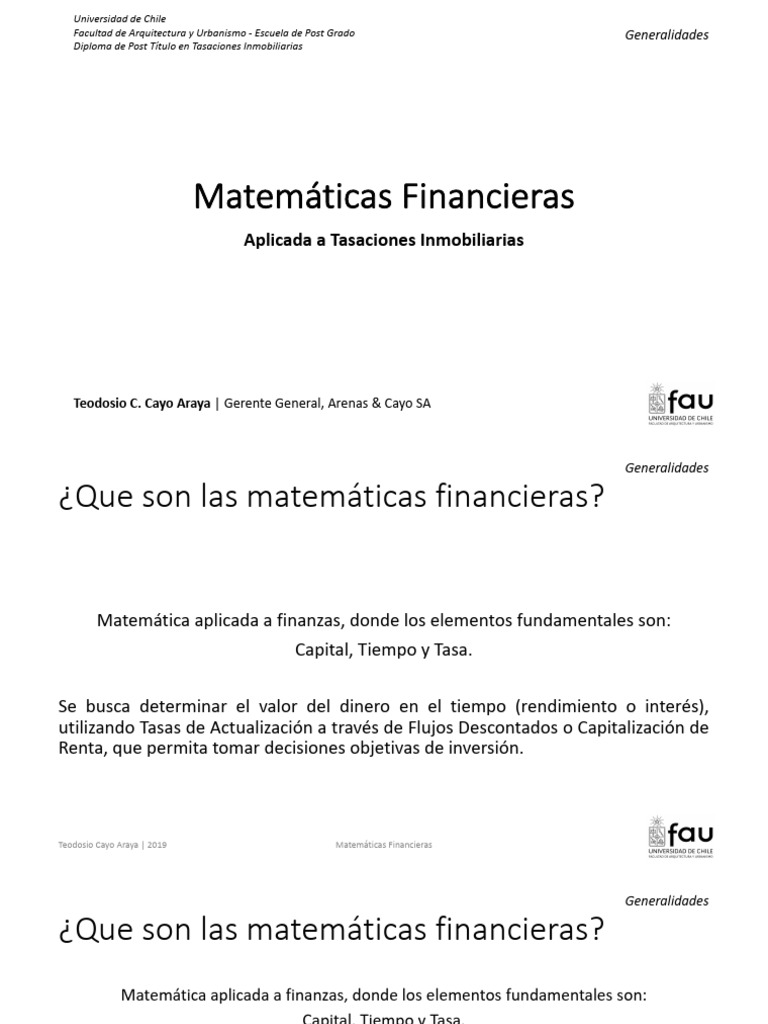 01 Matem Ticas Financieras Generalidades | PDF | Finanzas Matemáticas | Economias