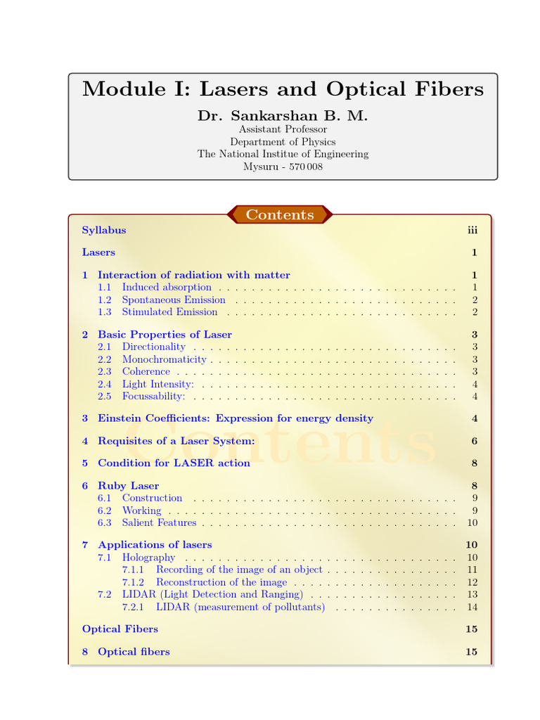 Engineering PHYSICS NOTES VTU | PDF | Laser | Holography