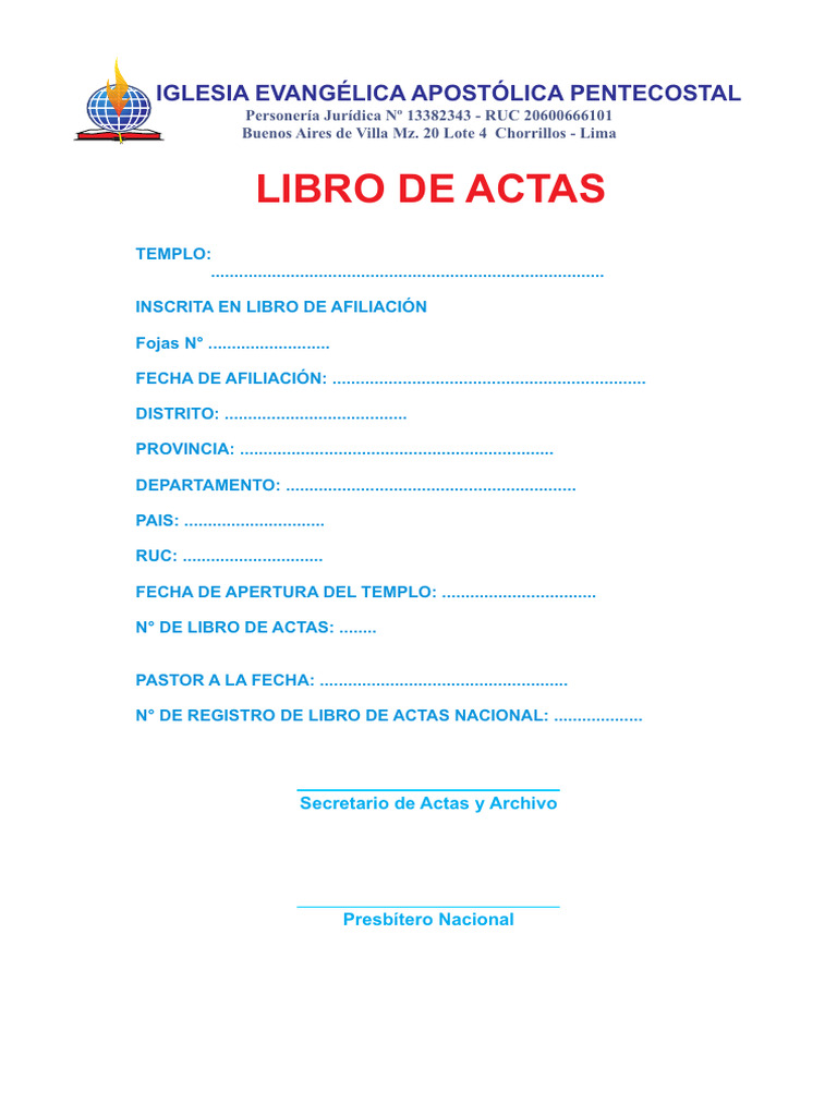 Libro de Acta | PDF | Derecho