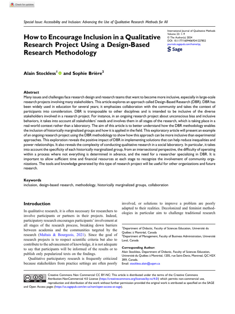 Stockless Briere 2024 How To Encourage Inclusion in A Qualitative ...