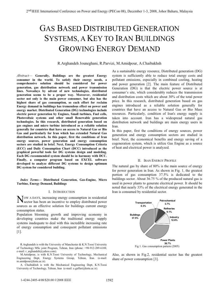 Gas Based Distributed Generation Systems | PDF | Electricity Generation | Distributed Generation
