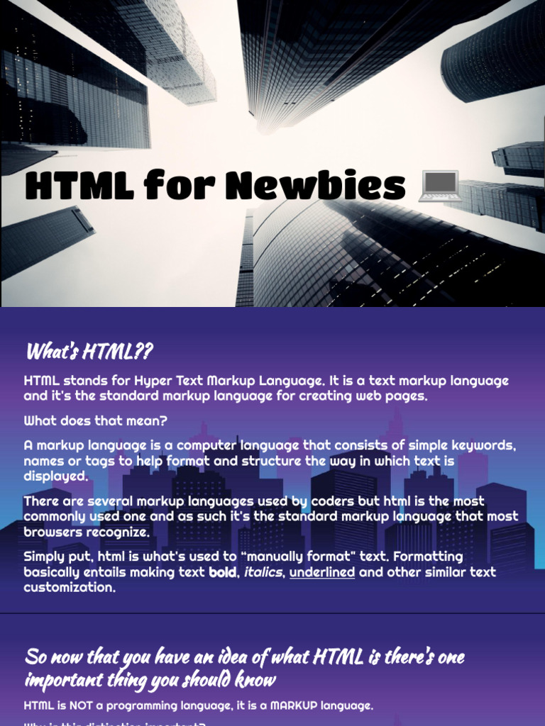 HTML For Newbies | PDF | Html | Html Element