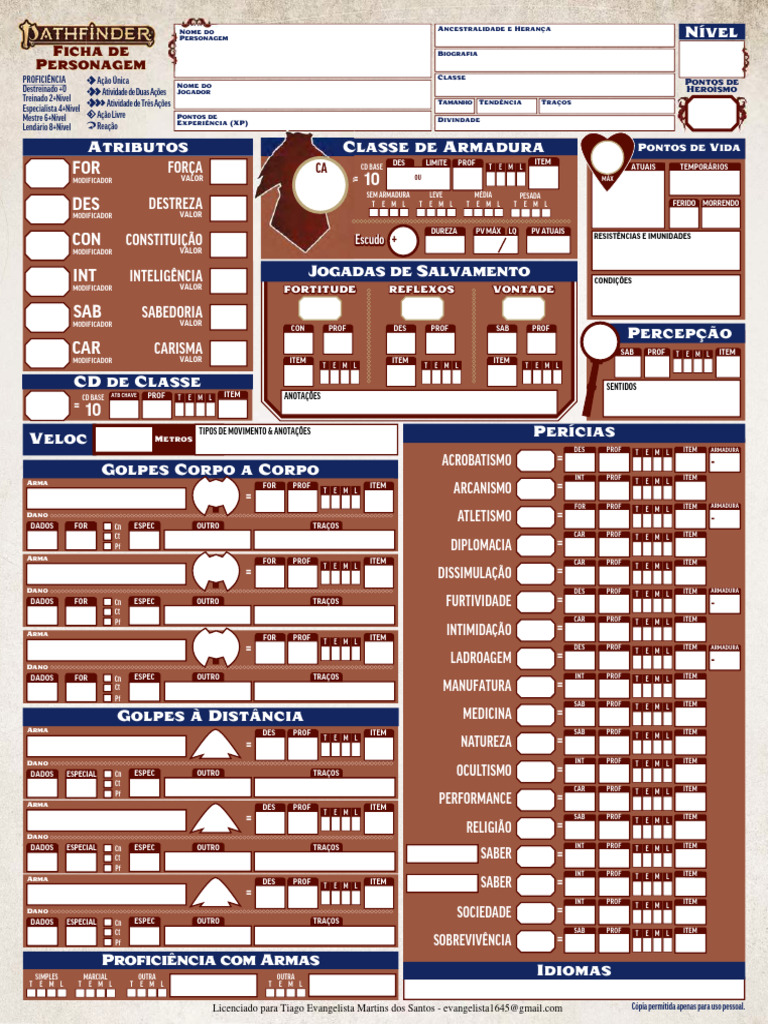 Ficha de Personagem | PDF