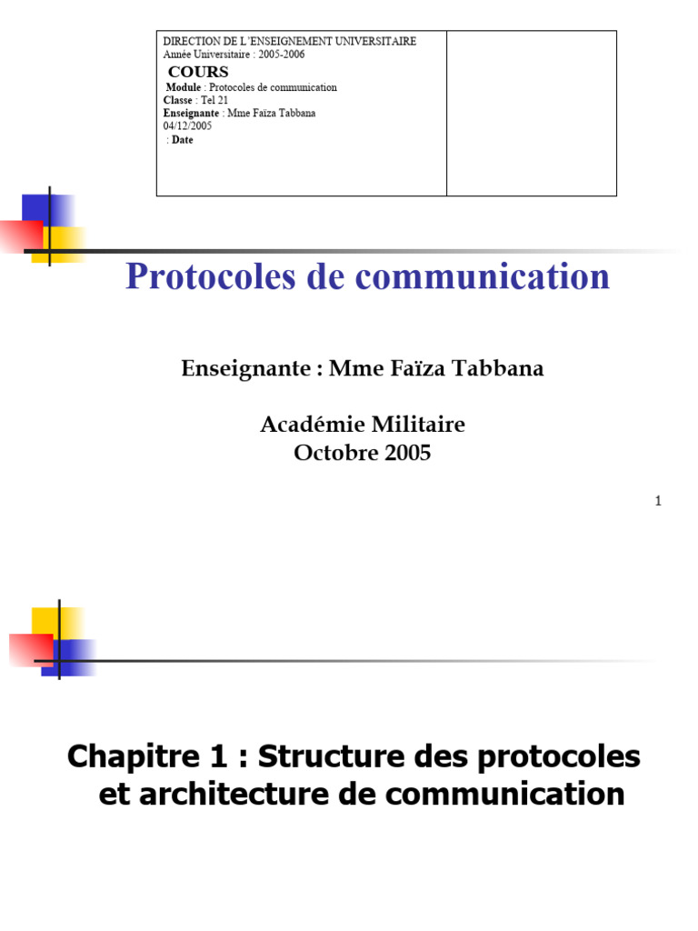 Chapitre1protocole de Communication | PDF | Informatique | Transmission ...