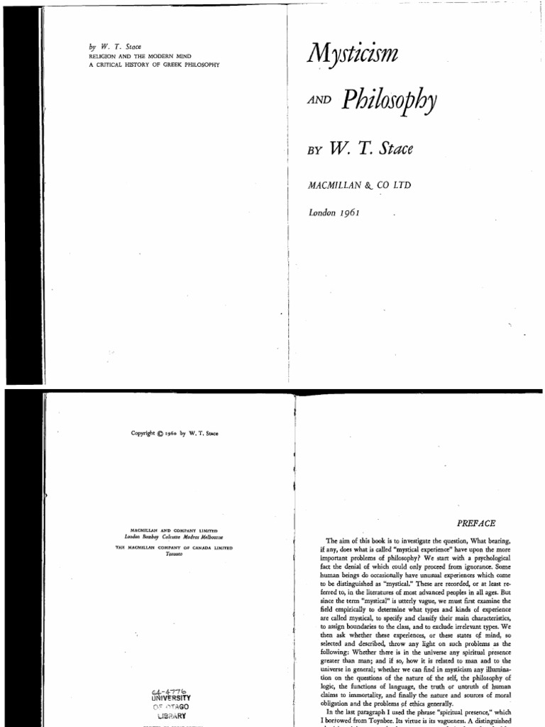 W. T. Stace - Mysticism and Philosophy - Whole Book | PDF | Naturalism ...
