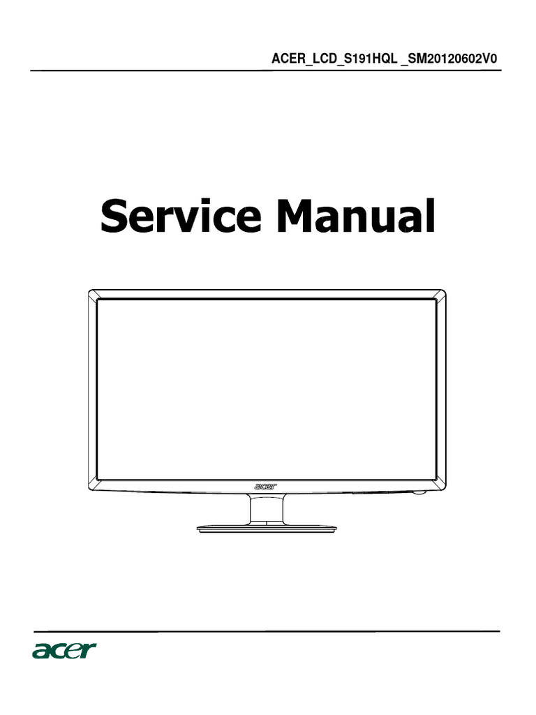 Acer s191hql LCD Monitor | PDF | Liquid Crystal Display | Pixel
