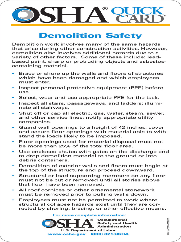 Demolition Safety Tips | Download Free PDF | Demolition | Personal ...