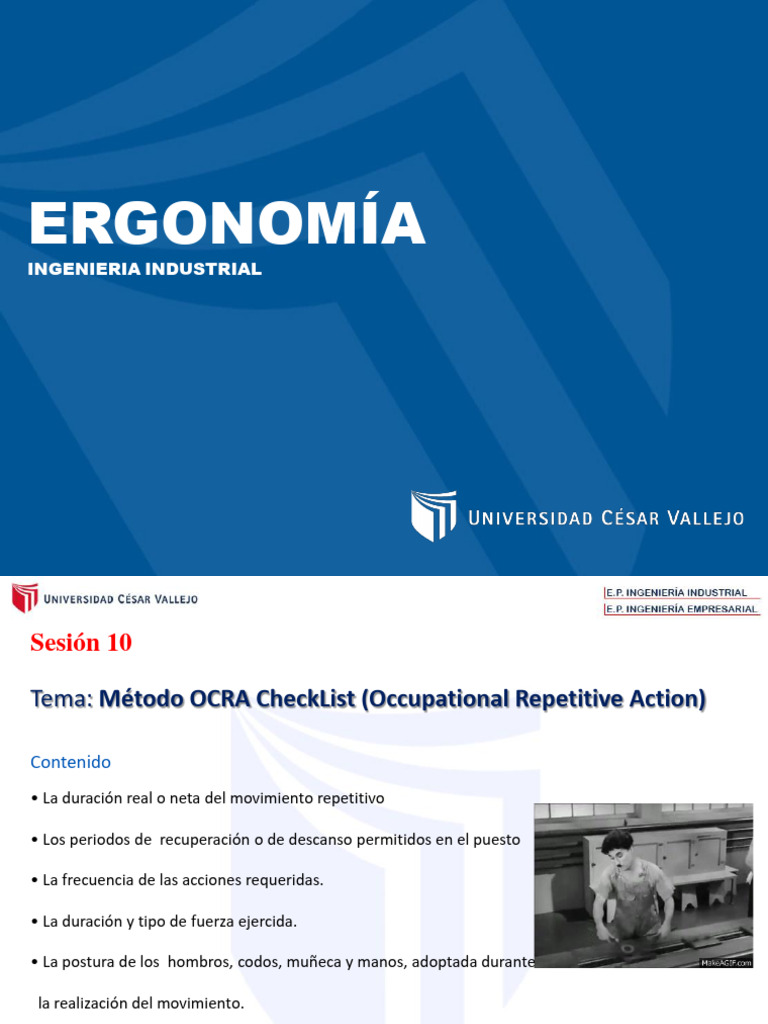 Sesión 11, Método OCRA Check List | PDF | Factores humanos y ergonomía ...