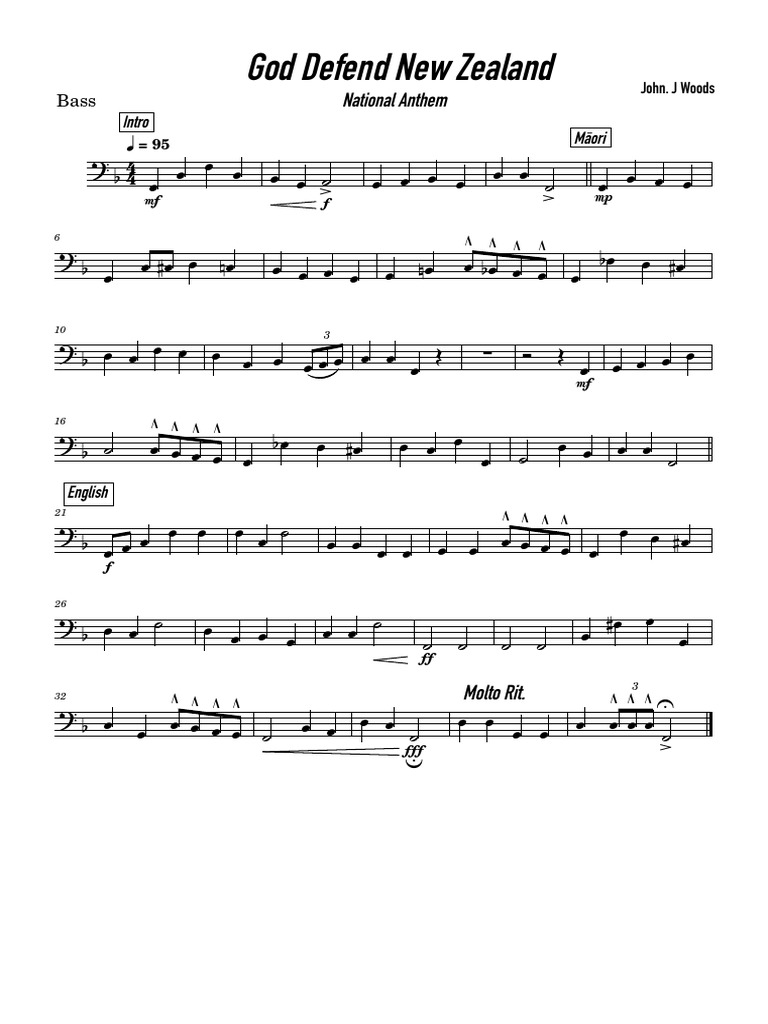 God Defend New Zealand SPC-Bass | PDF | Oceania | Works
