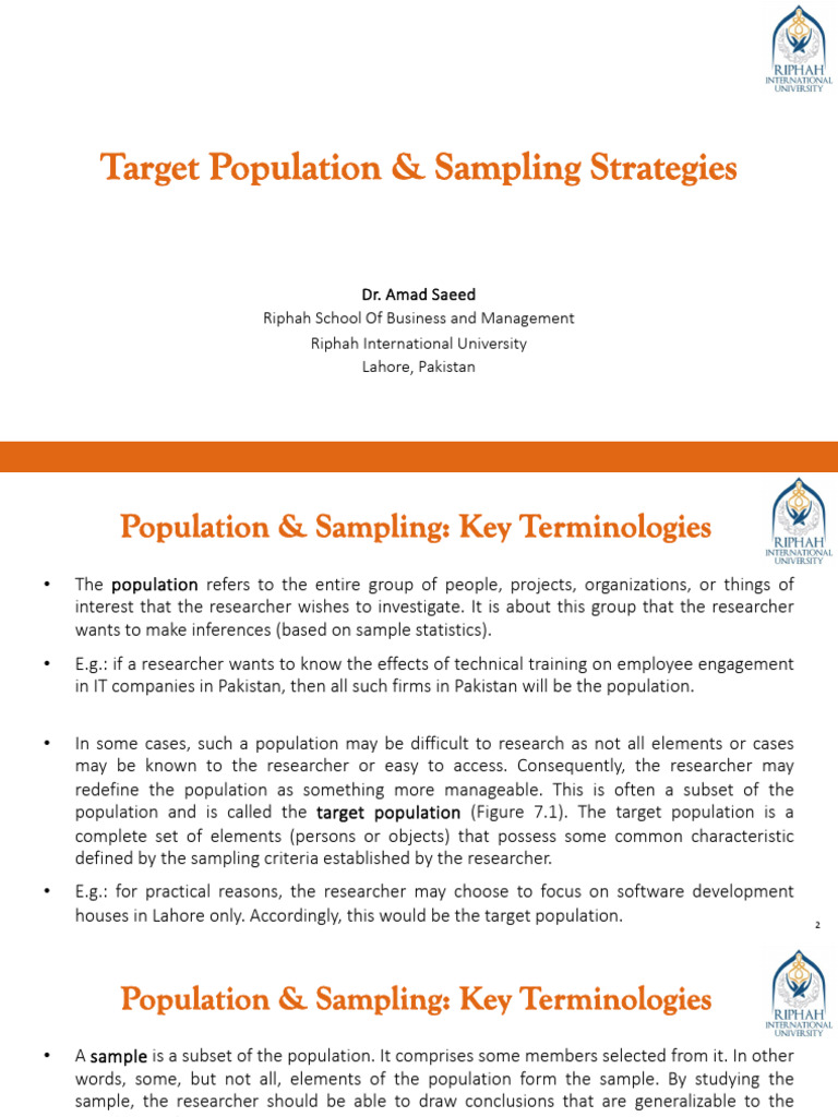 06 Target Population and Sampling Strategies | PDF | Sampling ...