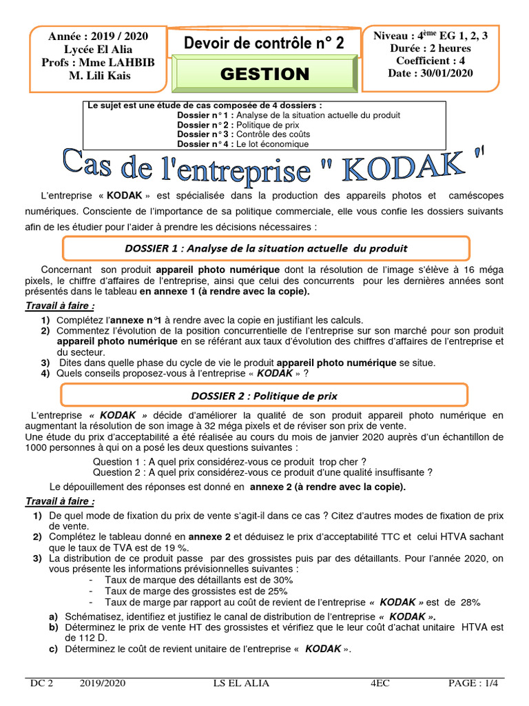 LK 4eg DC2 2019 2020 | PDF | Taxe sur la valeur ajoutée | Business