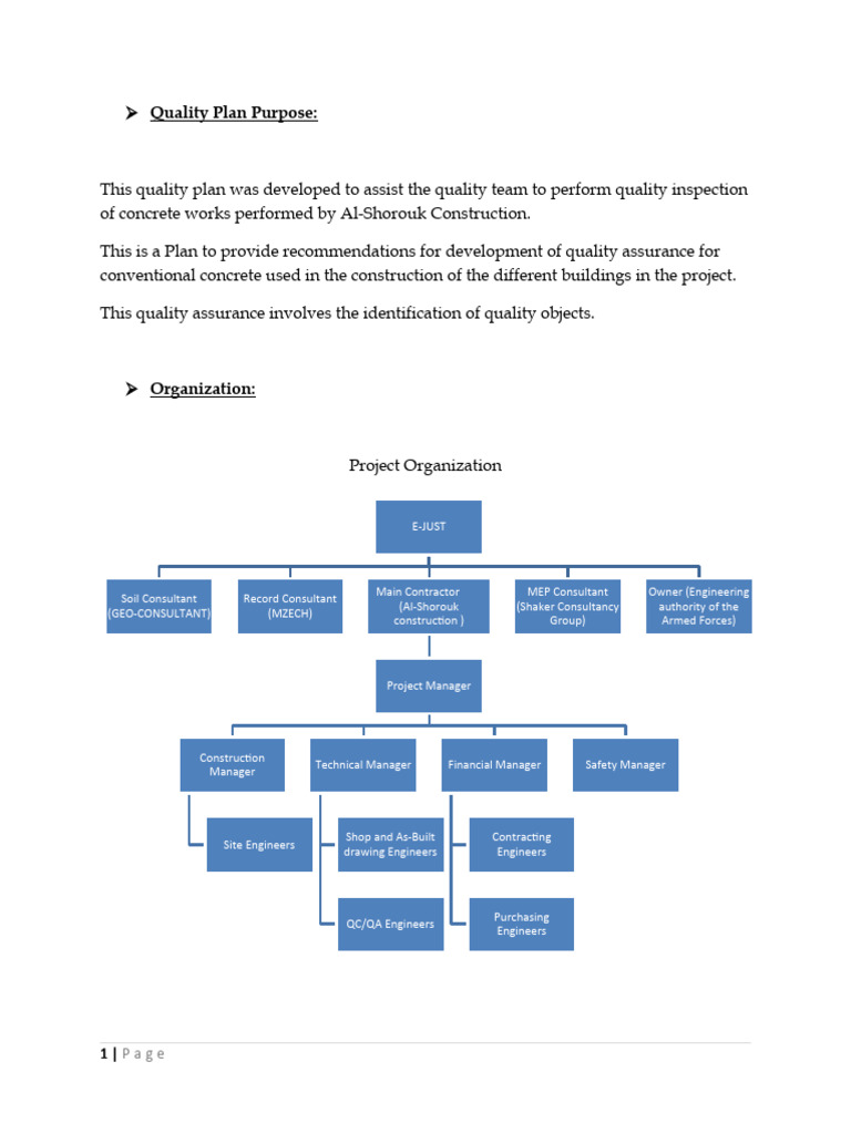 Quality Plan | PDF | Quality Assurance | Concrete