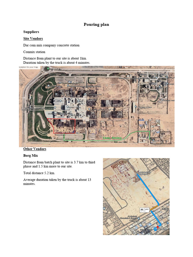 Concrete Pouring Plan Overview | PDF | Technology & Engineering