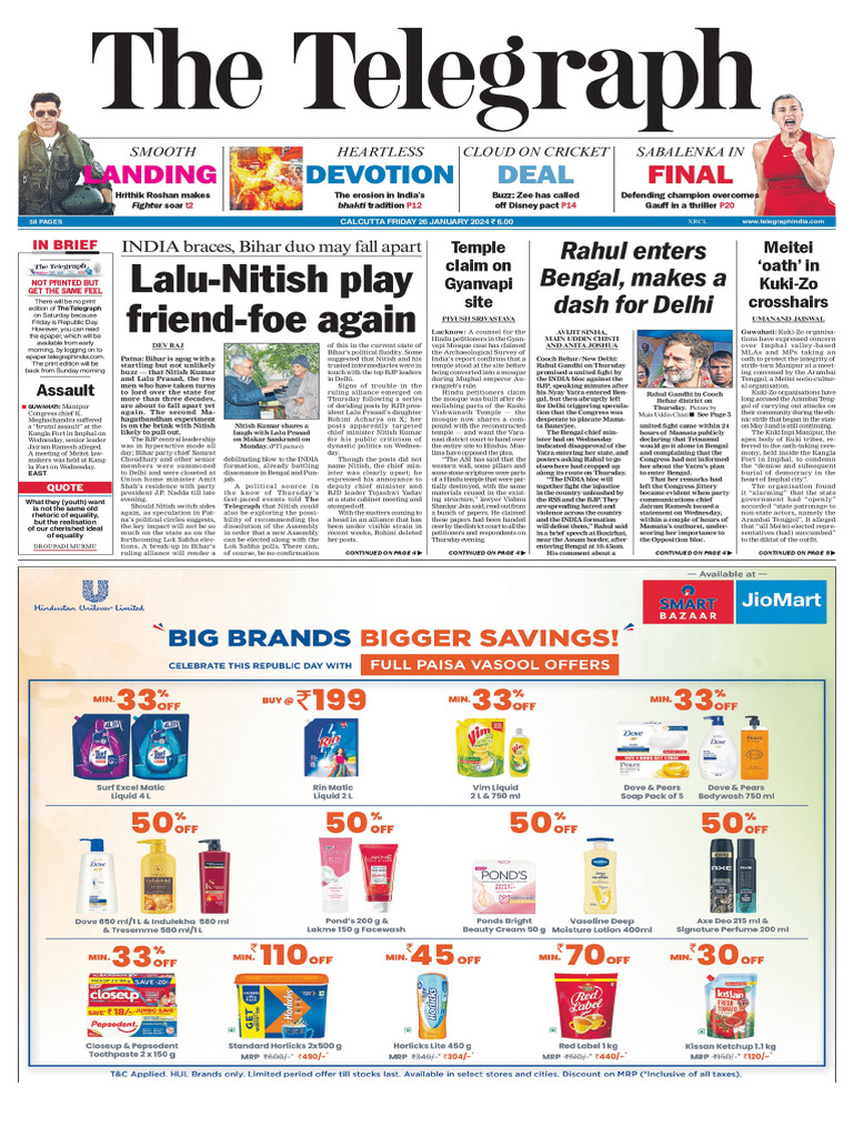 Telegraph Calcutta 26-01-2024 | PDF