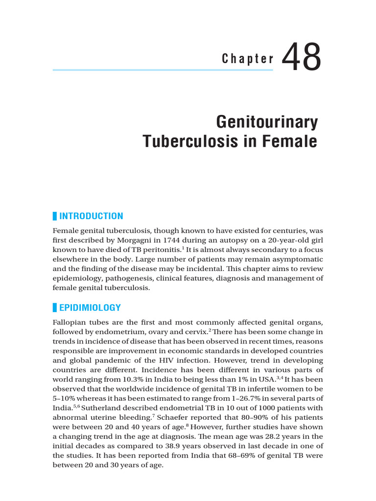 Chapter-48 - Genitourinary Tuberculosis in Female | PDF | Tuberculosis | Vagina