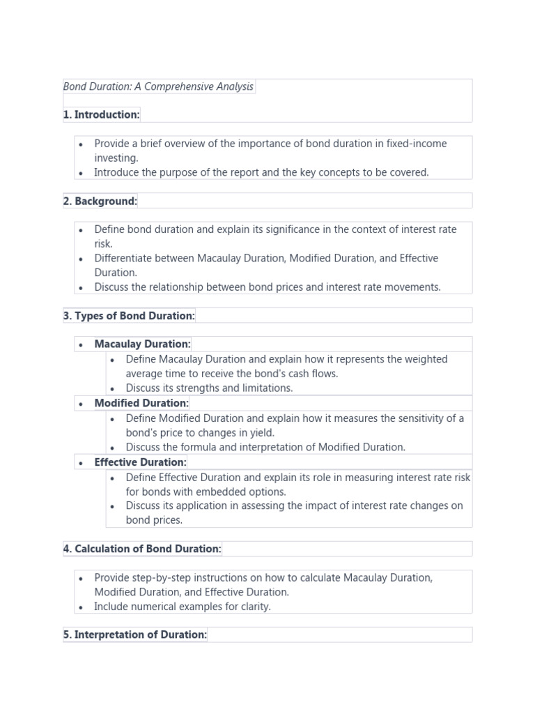 Bond Duration A Comprehensive Analysis | PDF | Bond Duration | Bonds ...