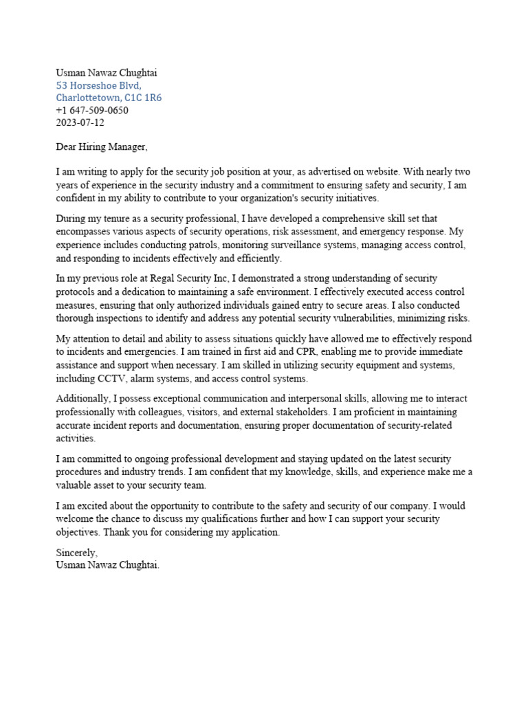 Security Job Application | PDF | Securities | Access Control