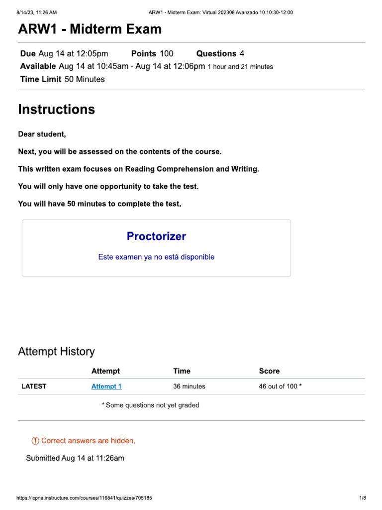 Midterm Exam Avanzado 10 | PDF