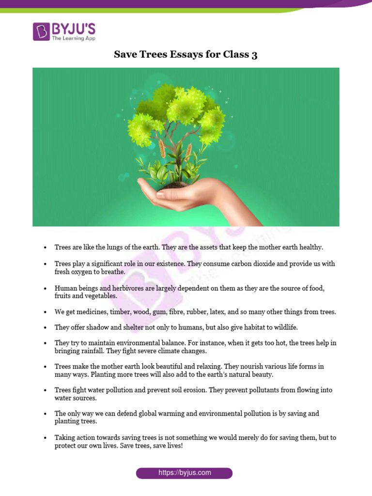 Save Trees: Essential for Class 3 | PDF | Science & Mathematics