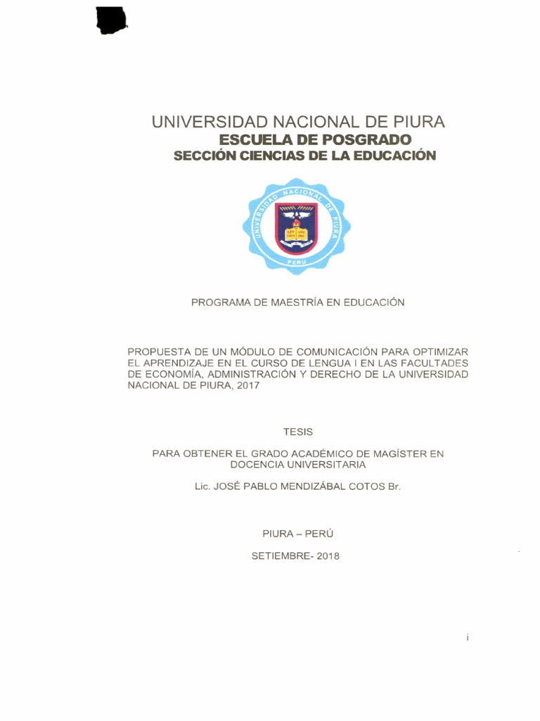Mae Doc Uni Men Cot 2018 | PDF | Enseñando | Aprendizaje