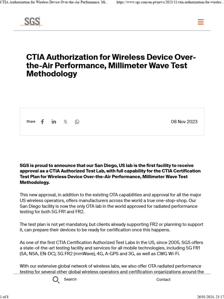 CTIA Authorization For Wireless Device Over-the-Air Performance ...
