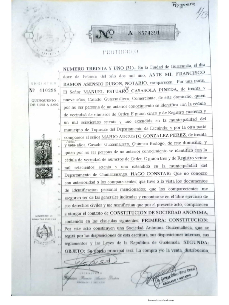2022 Feb Contrato de Constitución de Sociedad Anónima | PDF