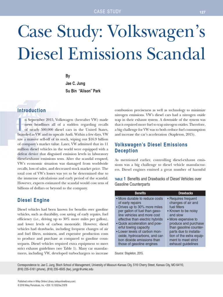 VW Diesel Emissions Scandal | PDF | Volkswagen | Volkswagen Group