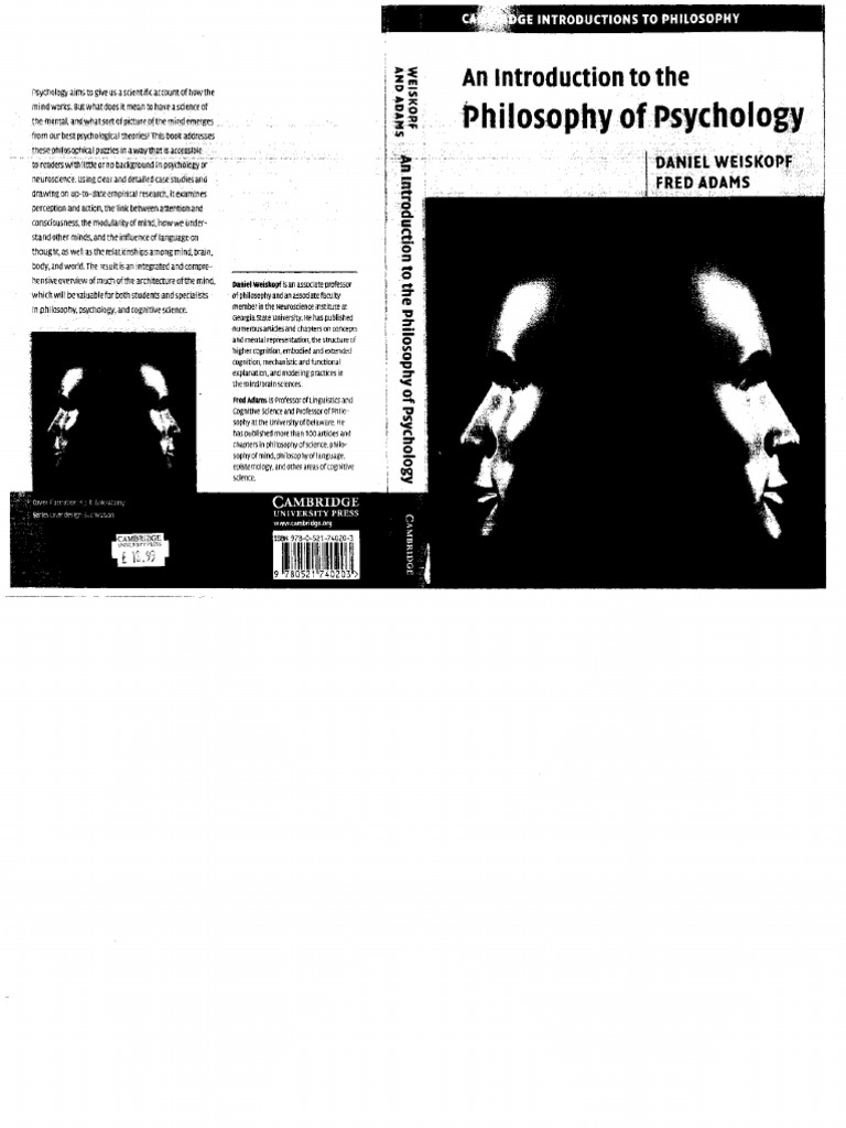An Introduction to the Philosophy of Psychology (Daniel Weiskopf Fred ...